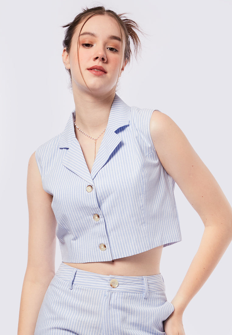 Striped Crop Vest – COLORBOX - Indonesia