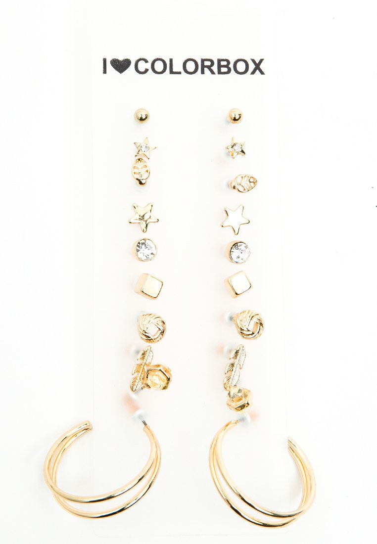 Set of 9 Gold Earrings – COLORBOX - Indonesia