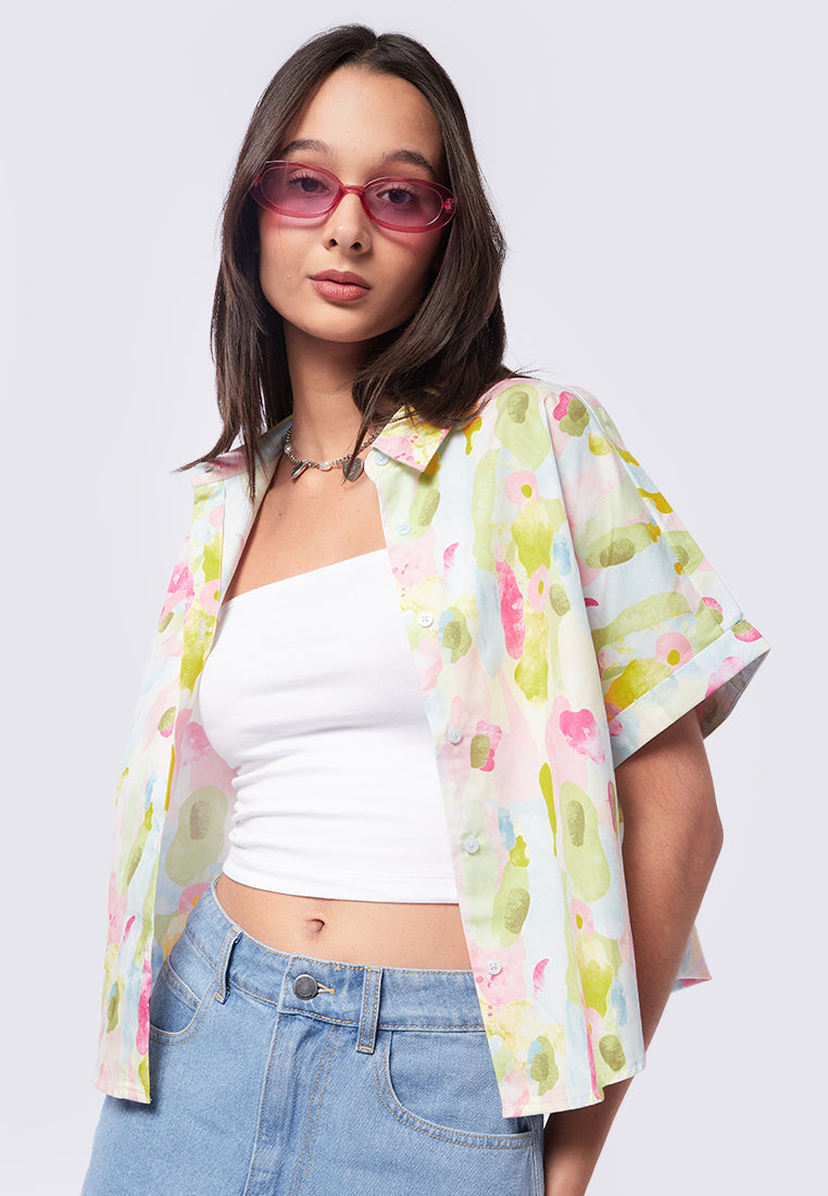 Printed Short Sleeve Boxy Shirt – COLORBOX - Indonesia