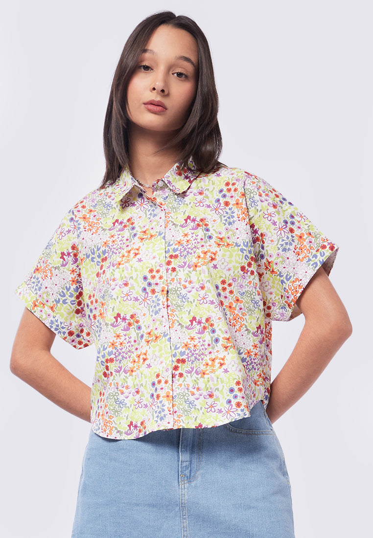 Printed Short Sleeve Boxy Shirt – COLORBOX - Indonesia