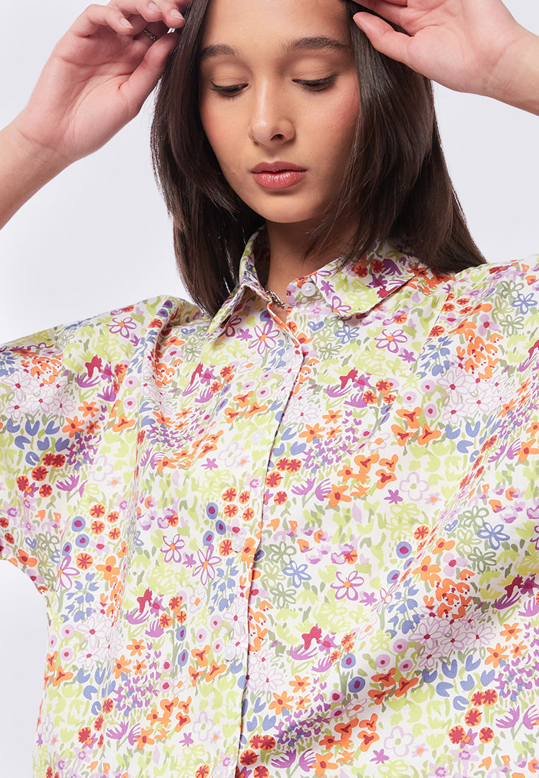Printed Short Sleeve Boxy Shirt – COLORBOX - Indonesia