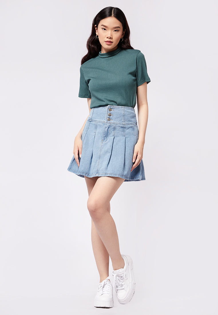 Box Pleats Denim Skirt – COLORBOX - Indonesia