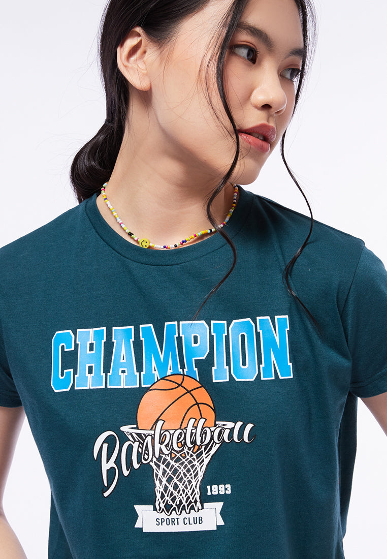 Graphic Short Sleeve Crop T-Shirt – COLORBOX - Indonesia