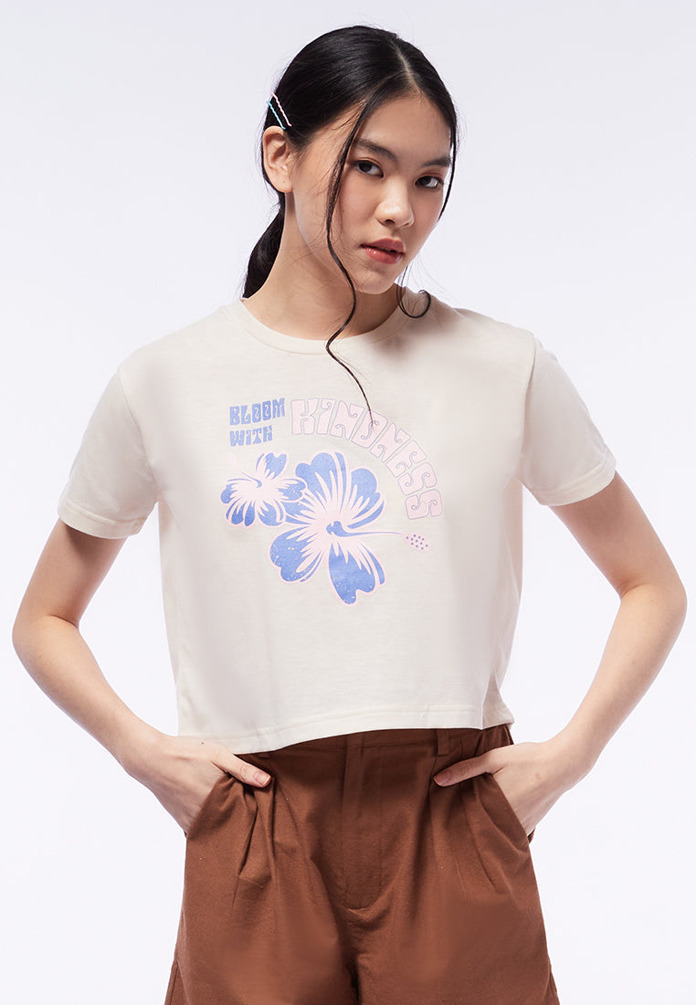 Graphic Short Sleeve Crop T-Shirt – COLORBOX - Indonesia